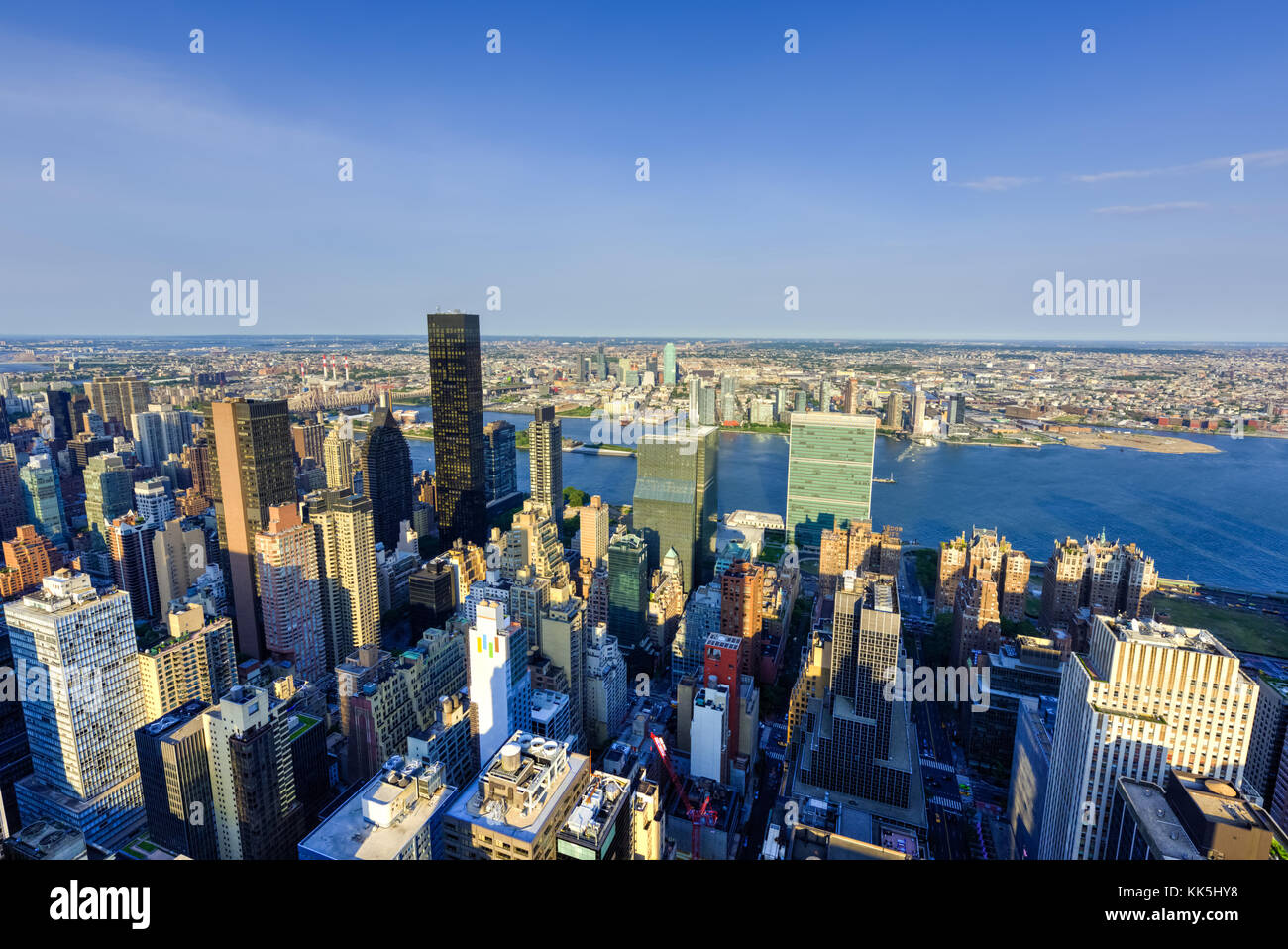 Towering skyscrapers in midtown Manhattan in New York City Stock Photo ...