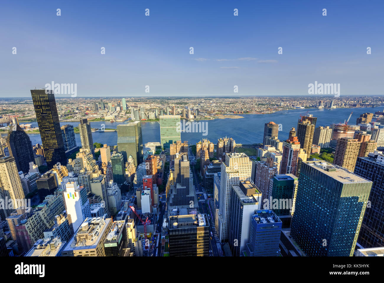 Towering skyscrapers in midtown Manhattan in New York City Stock Photo ...