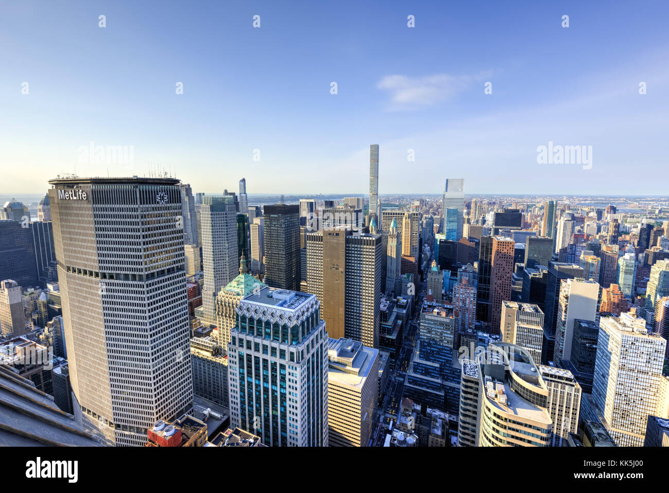 Towering skyscrapers in midtown Manhattan in New York City Stock Photo ...