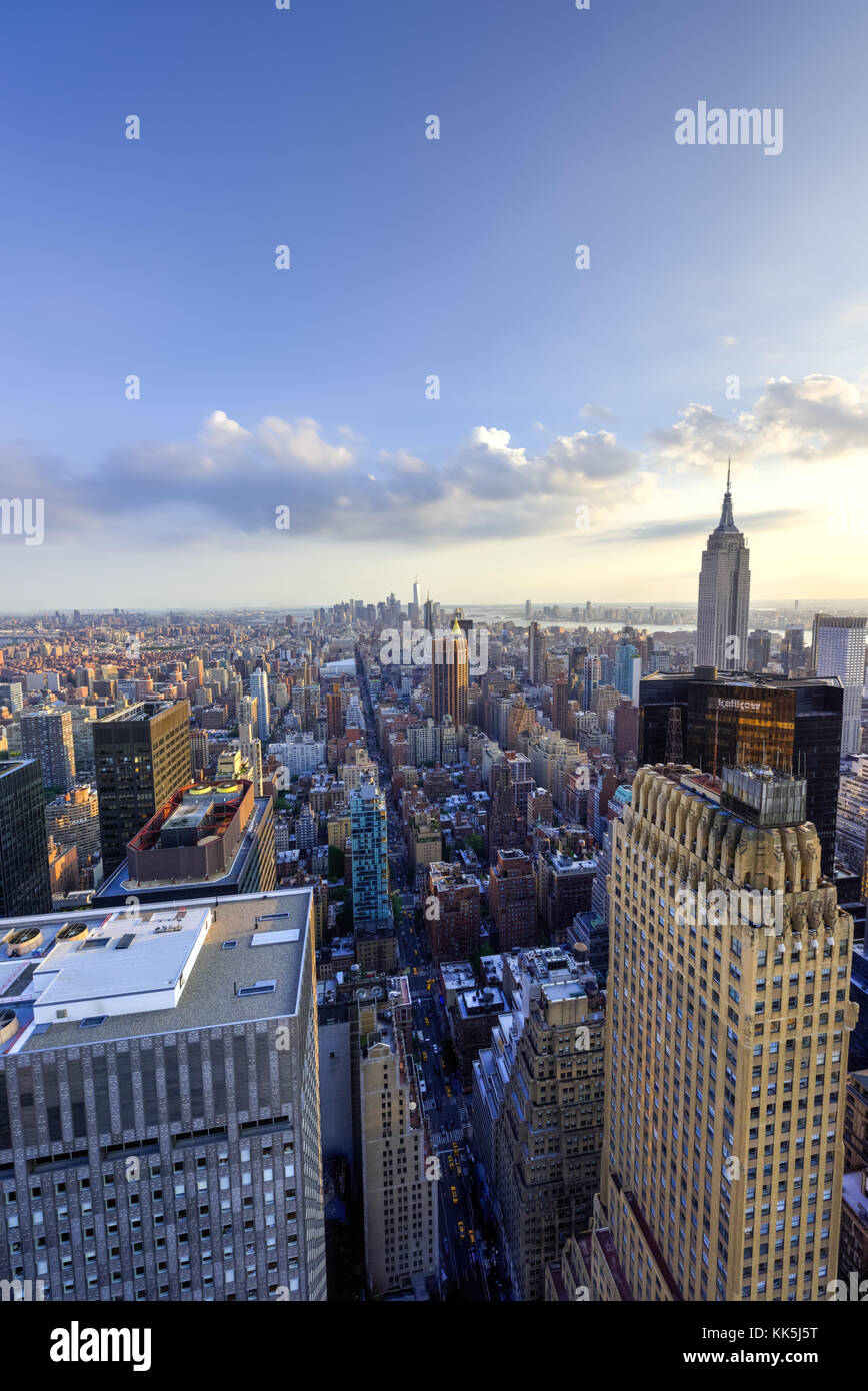 Towering skyscrapers in midtown Manhattan in New York City Stock Photo ...