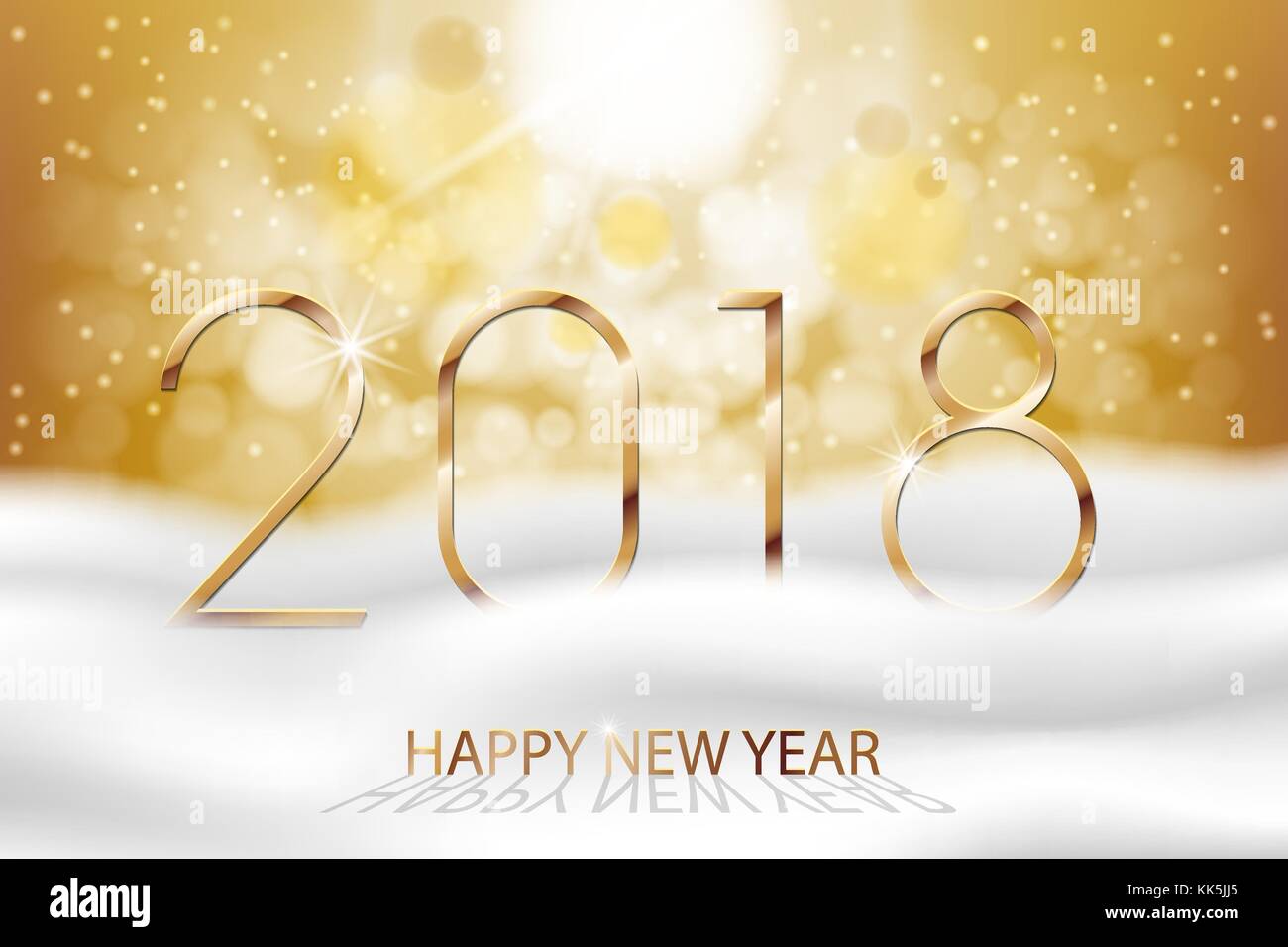 Vector Happy New Year 2018 - New Year Colorful Winter background with ...