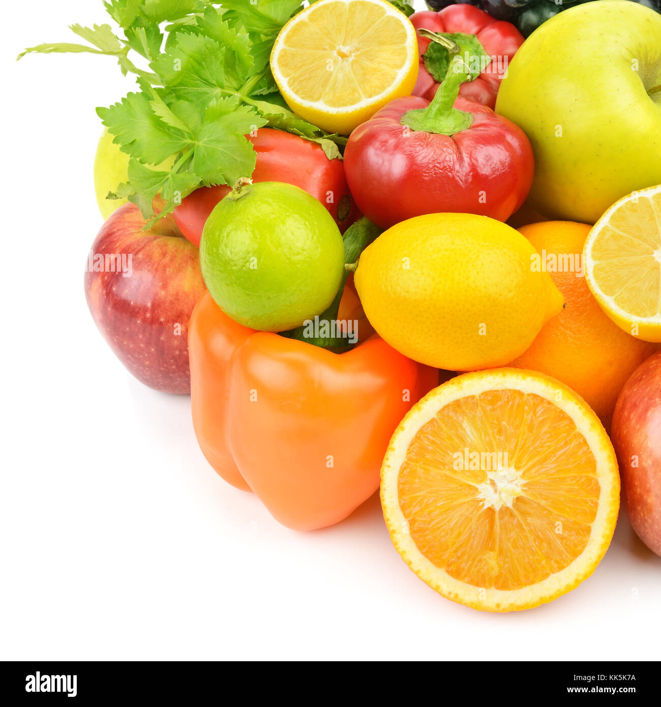 useful set of fruits and vegetables Stock Photo - Alamy