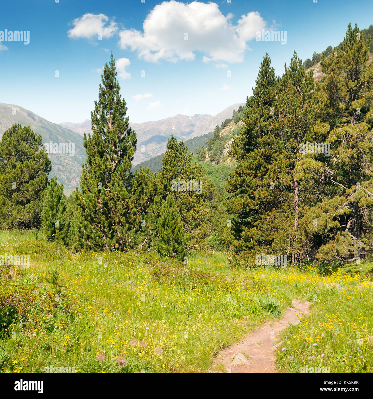 scenic mountains, meadows and blue sky Stock Photo - Alamy
