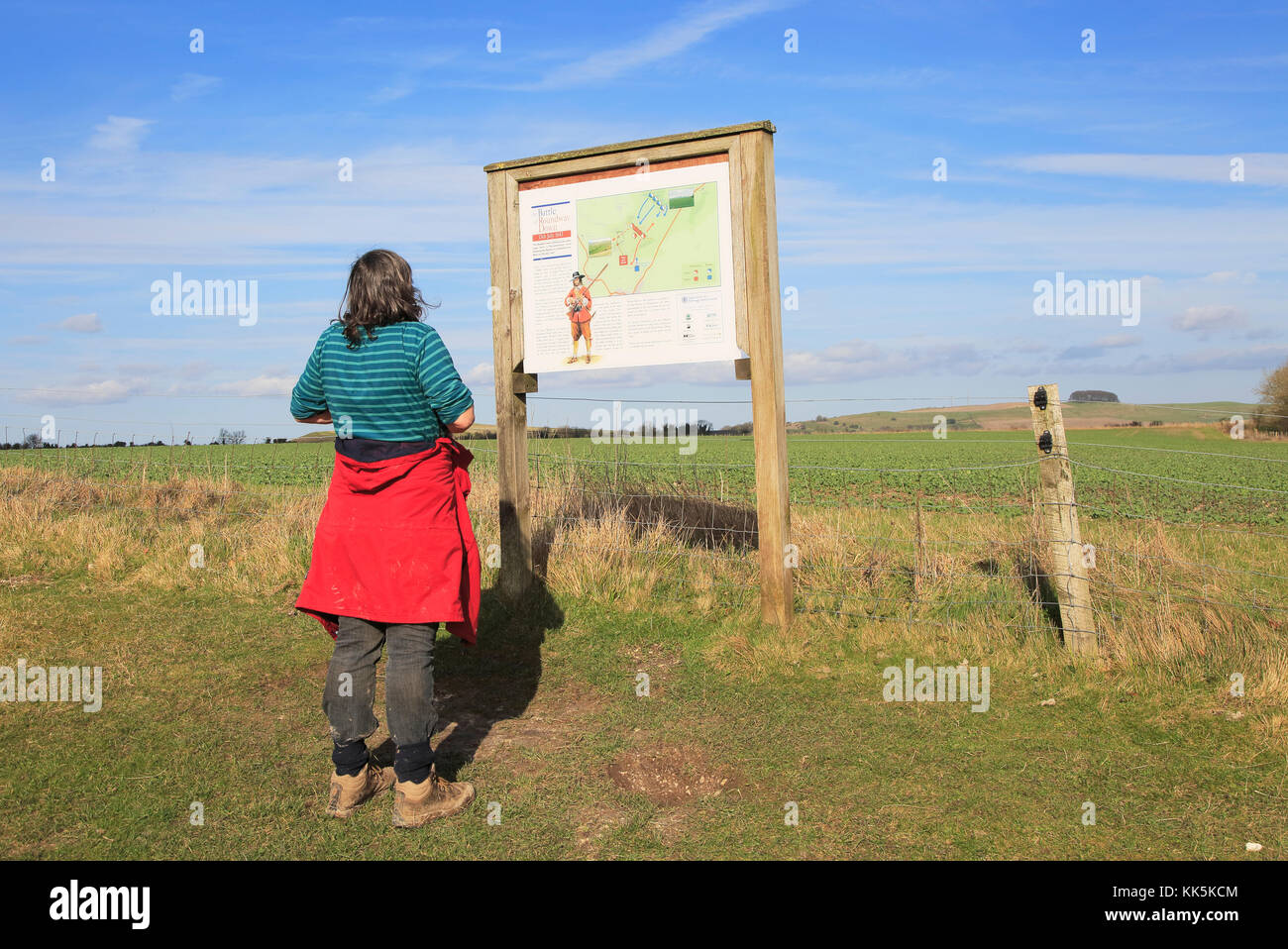 Information board about the English Civil war Battle of Roundway Down ...