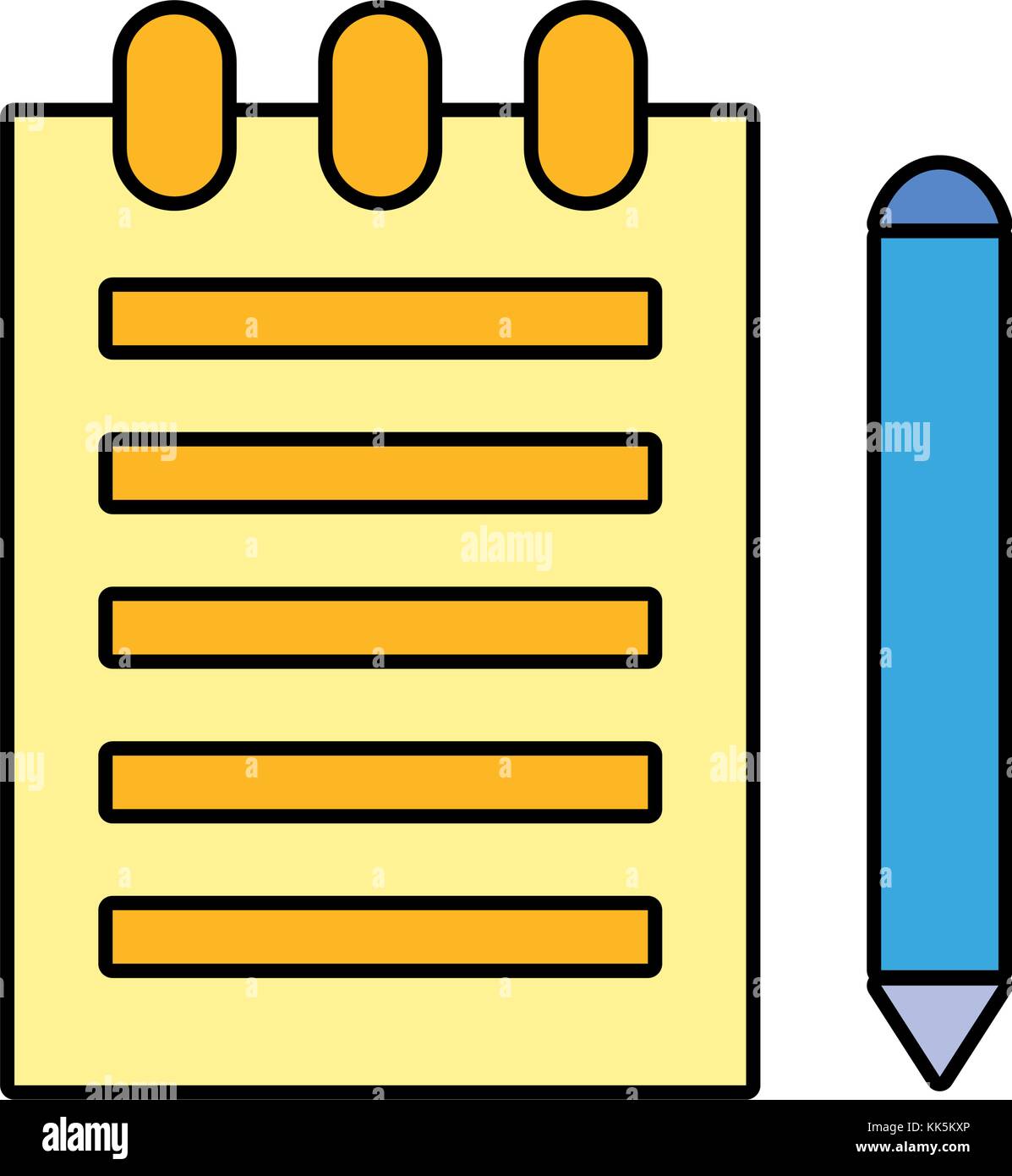 notepad and pencil icon Stock Vector Image & Art - Alamy