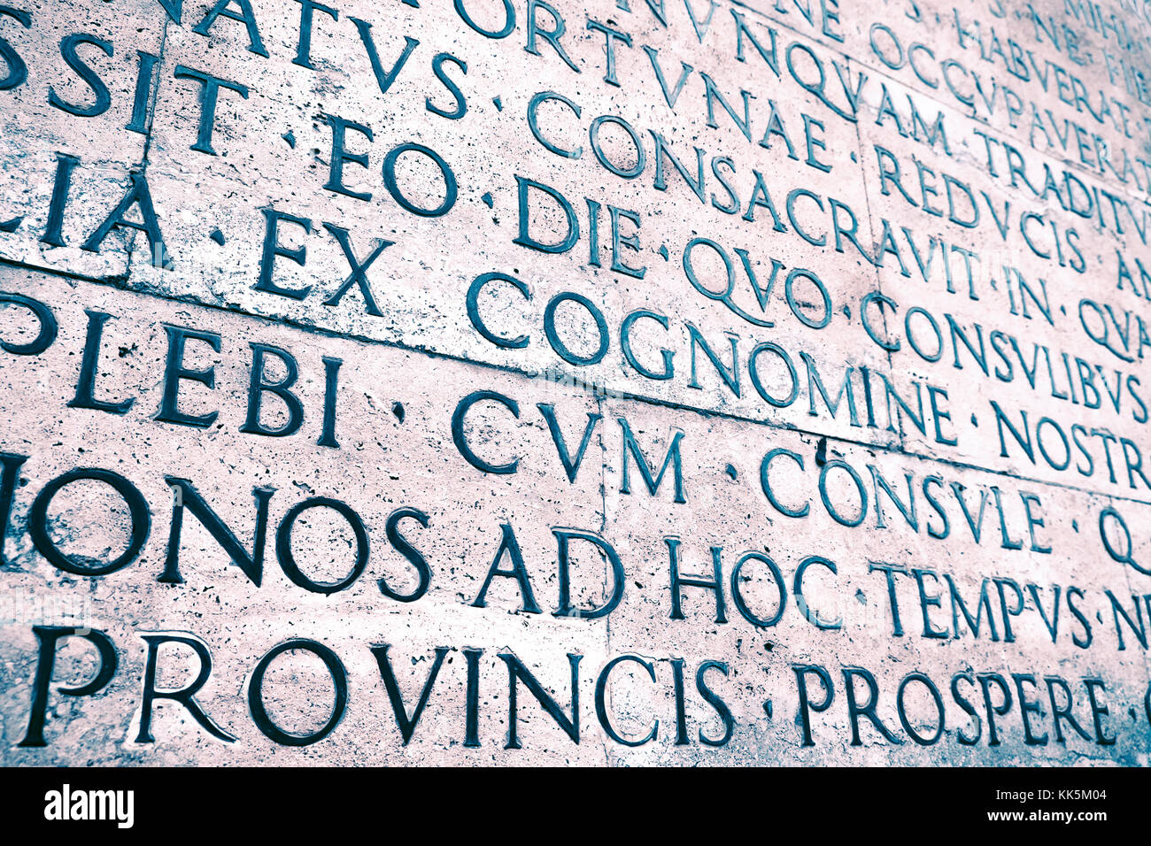 Latin inscription on the outside wall of the peace altar in Rome. Ara ...