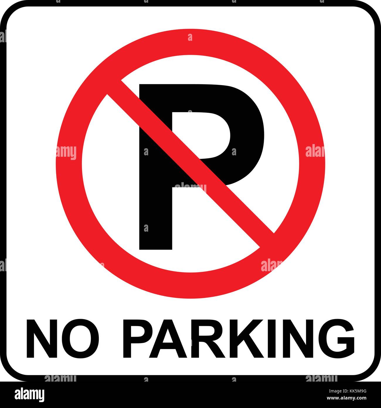 No parking, no stopping sign, vector illustration Stock Vector Image ...