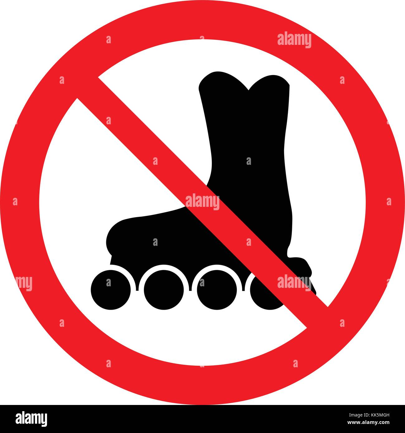 No roller blades. No roller skates, prohibition sign Stock Vector Image ...