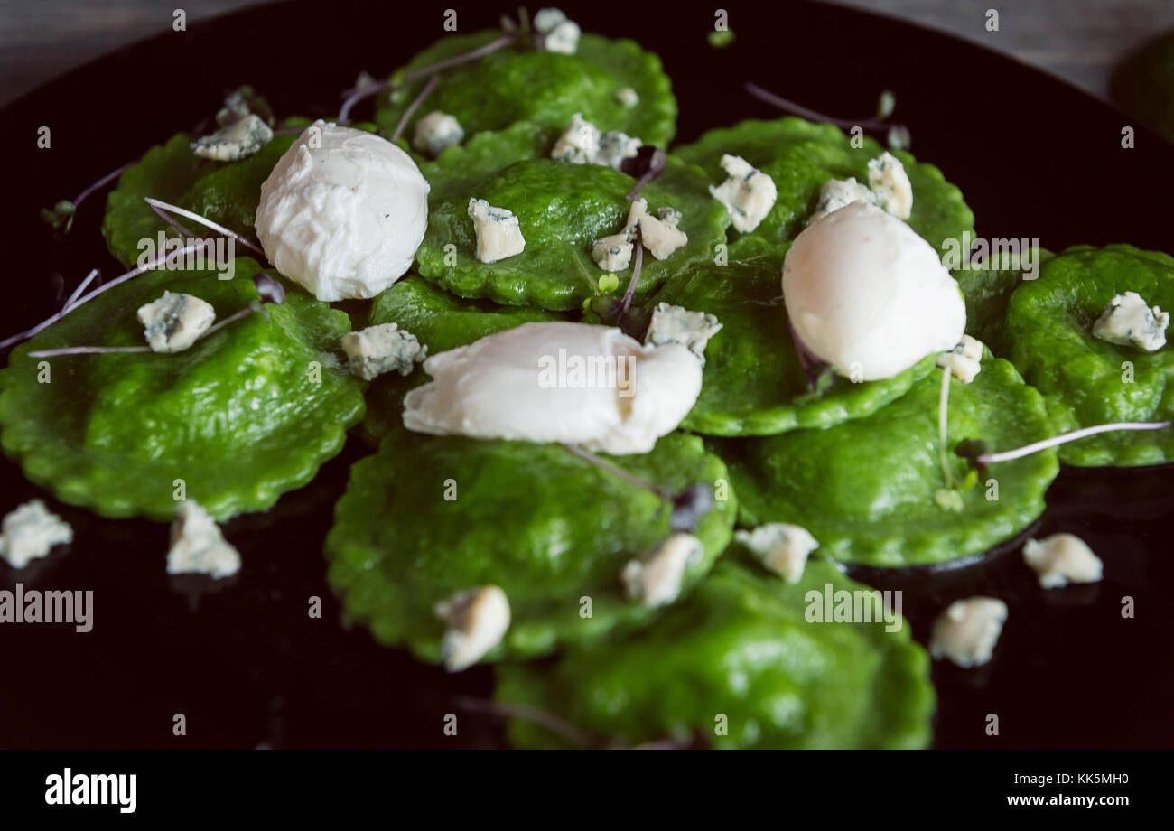 delicious green ravioli with the addition of spinach dough, stuffed ...