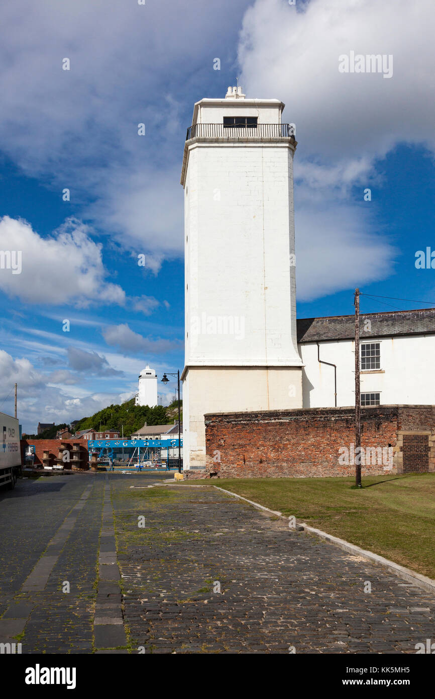 The Old Low Light with the Old High Light behind at the Fish Quay ...