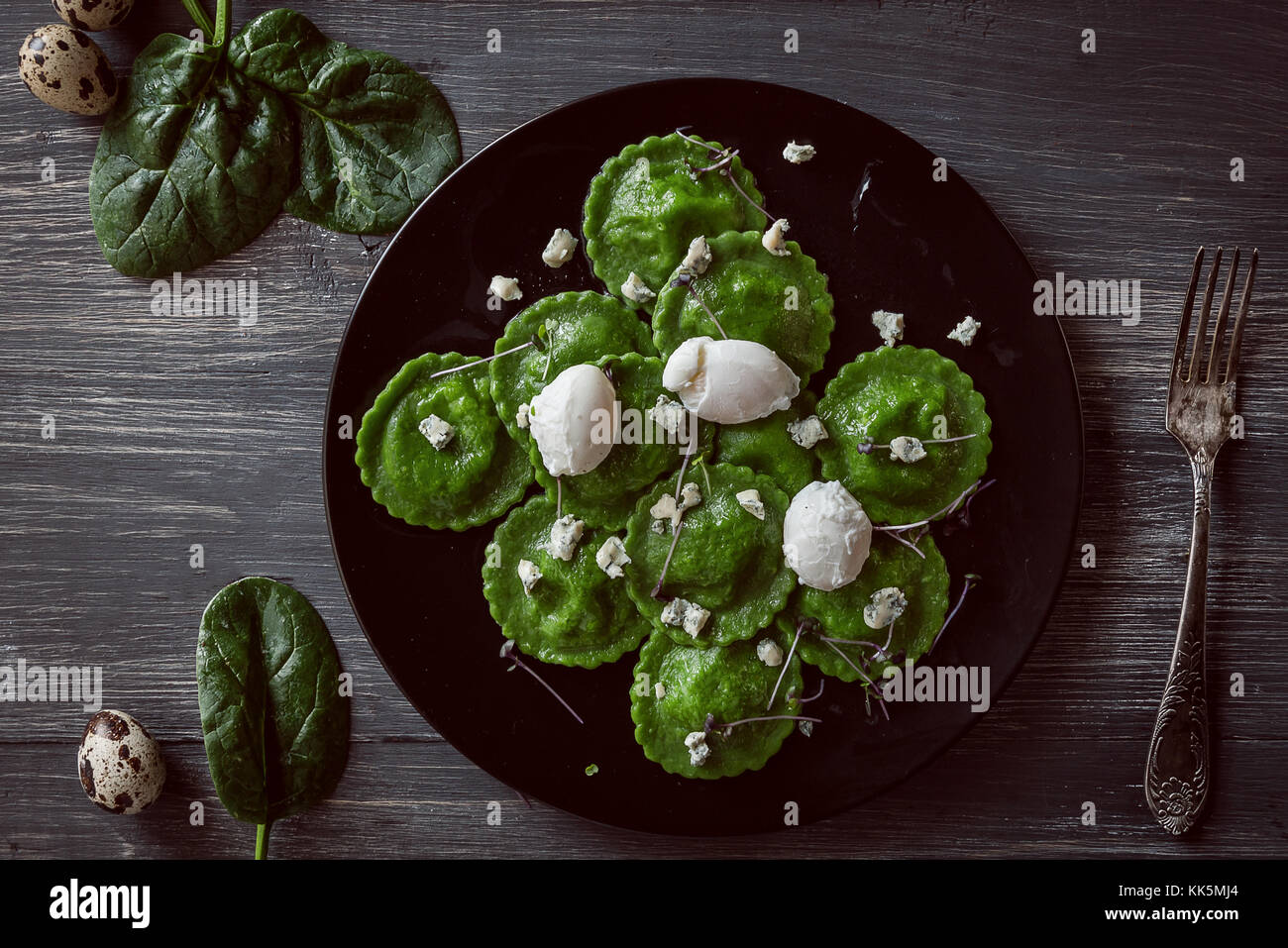 delicious green ravioli with the addition of spinach dough, stuffed ...