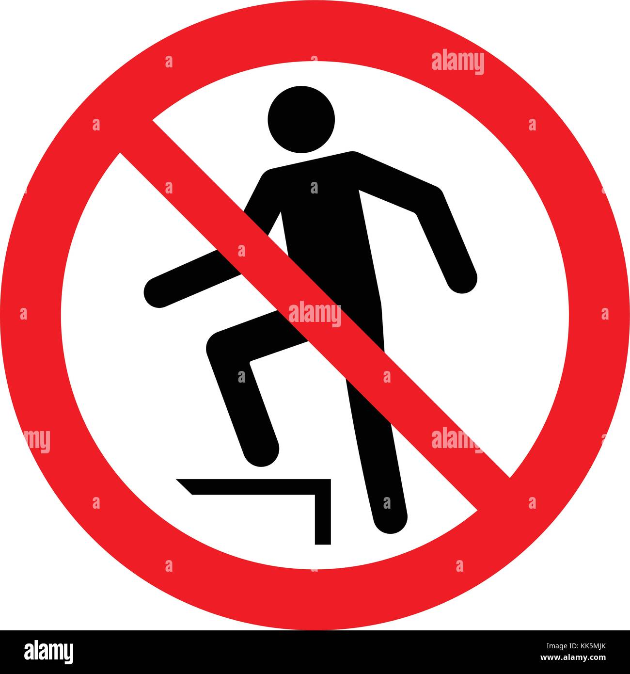 No stepping on surface, prohibition sign, vector illustration Stock ...