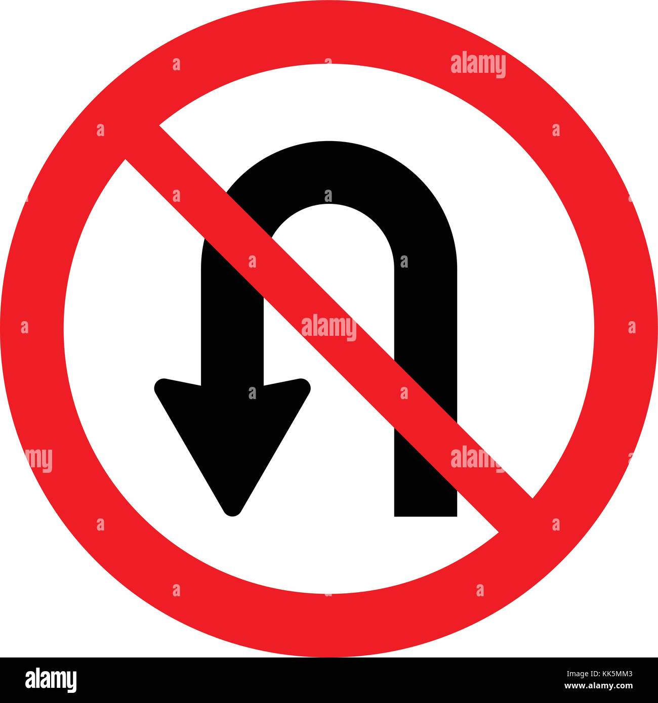 No U turn road sign, vector illustration Stock Vector Image & Art - Alamy