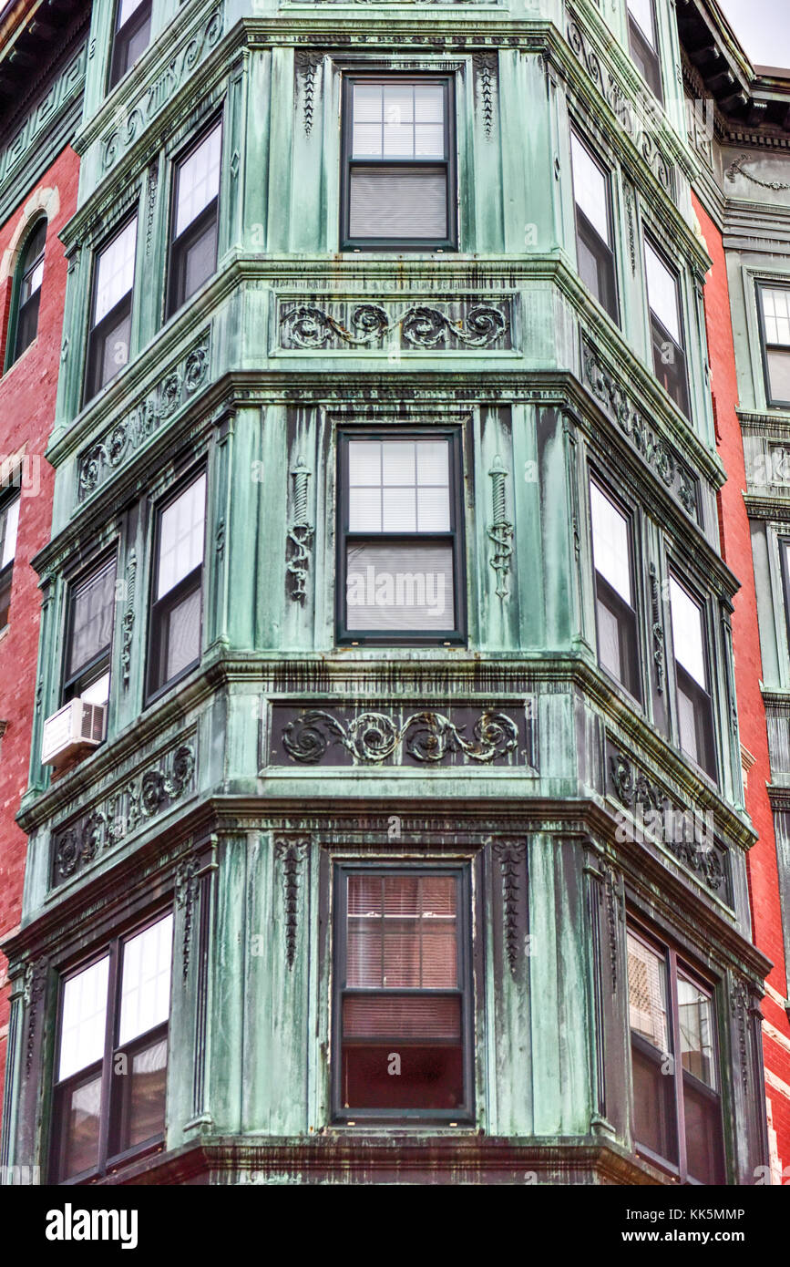 Copper Tripartite, Bay Windows in the North End neighborhood of Boston ...