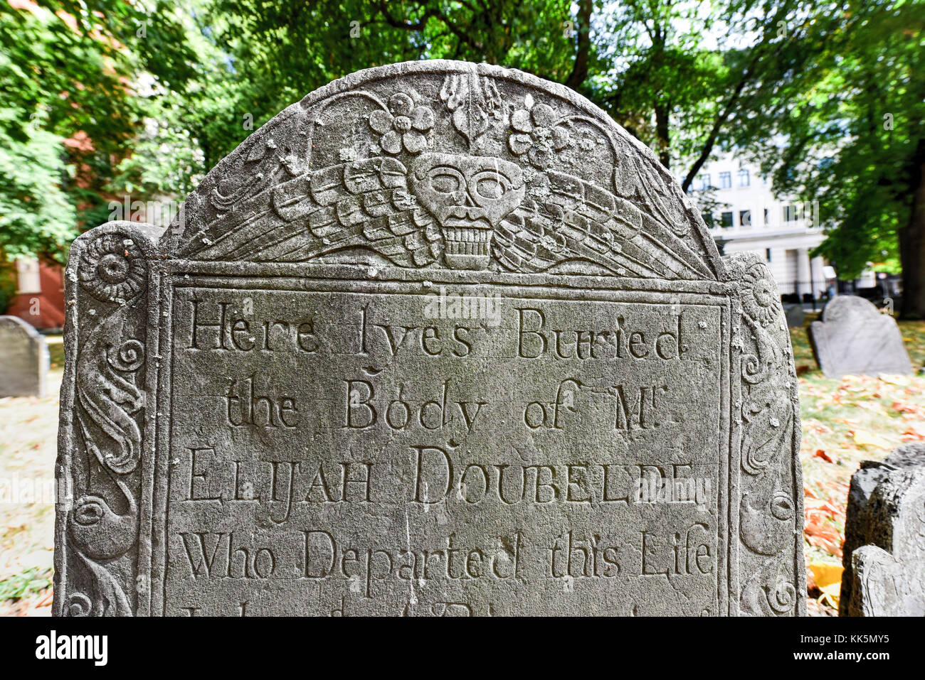 Famous landmark of history cemetery, the Granary Burying ground in ...