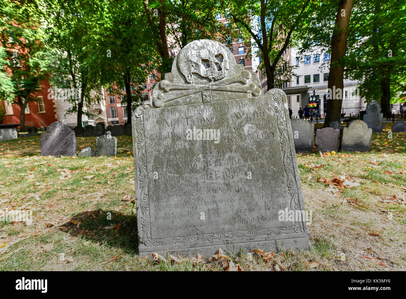 Famous landmark of history cemetery, the Granary Burying ground in ...