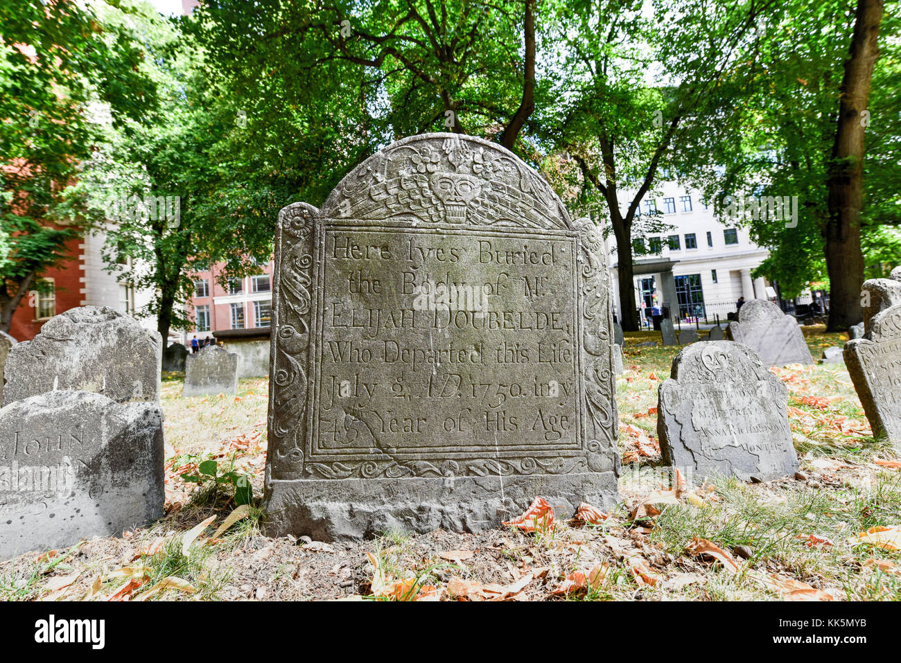 Famous landmark of history cemetery, the Granary Burying ground in ...