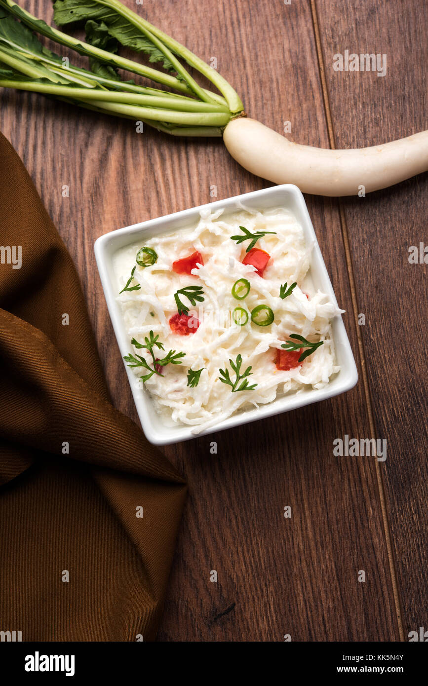 Radish Raita / daikon or Mooli Koshimbir is a condiment from the Indian ...
