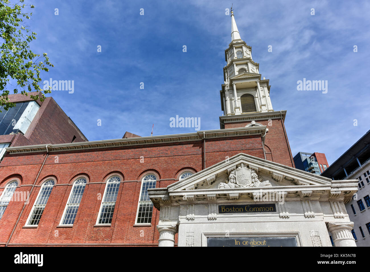 Park Street Church in Boston, Massachusetts on the Freedom Trail Stock ...