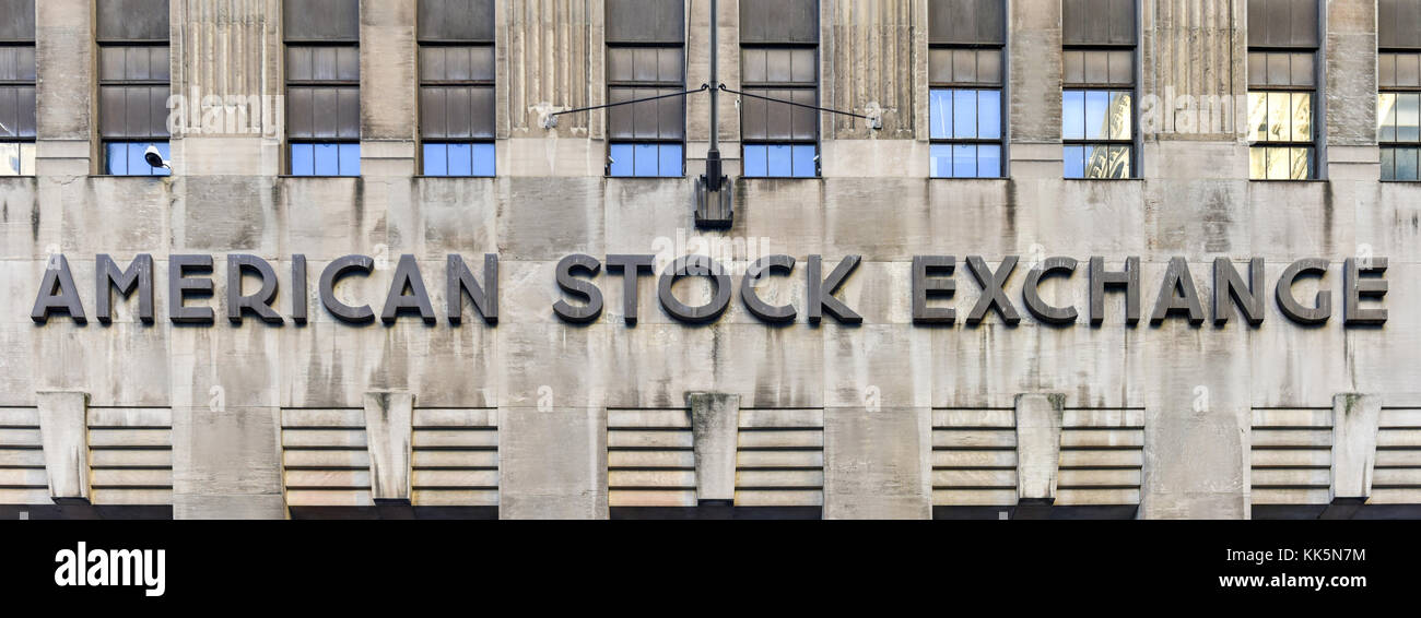 American Stock Exchange in Lower Manhattan, New York City Stock Photo ...