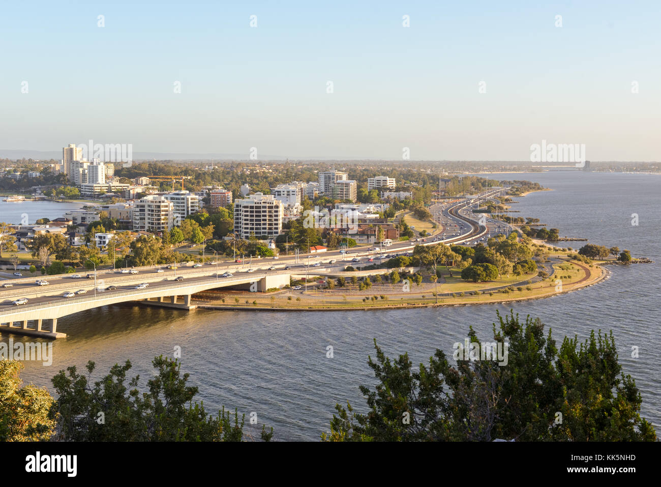 Skyline of Perth, Australia during the day from Kings Park Stock Photo ...