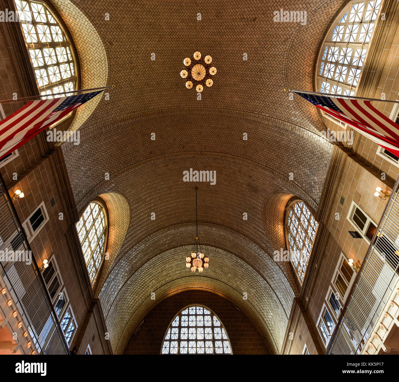 The Registry Room or "Great Hall" at Ellis Island National Park in New ...