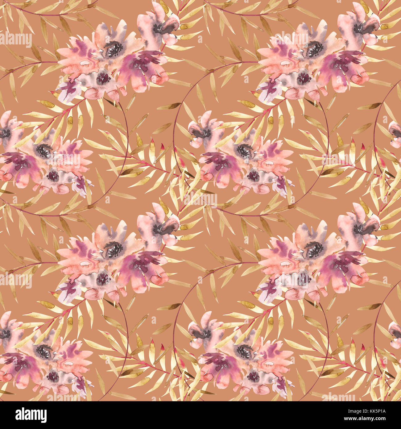 Flowers watercolor illustration. Seamless pattern. Mother's Day ...
