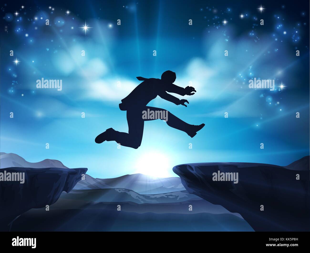 Silhouette man jumping hi-res stock photography and images - Alamy