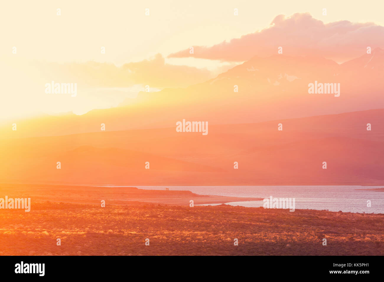 Sunset in Patagonia mountains Stock Photo - Alamy