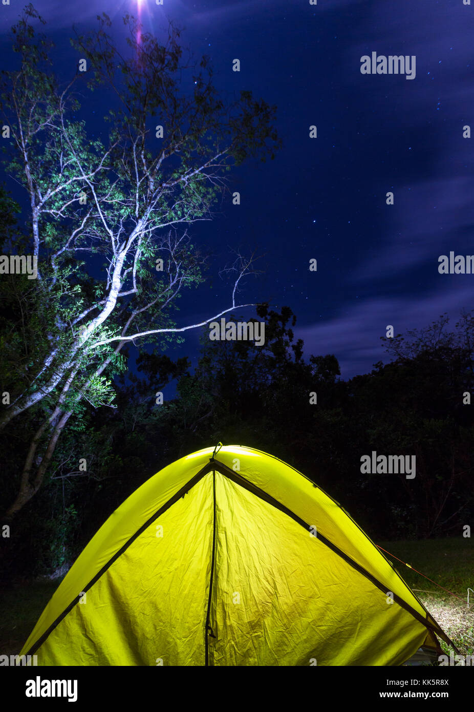 night scene in desert camping Stock Photo - Alamy