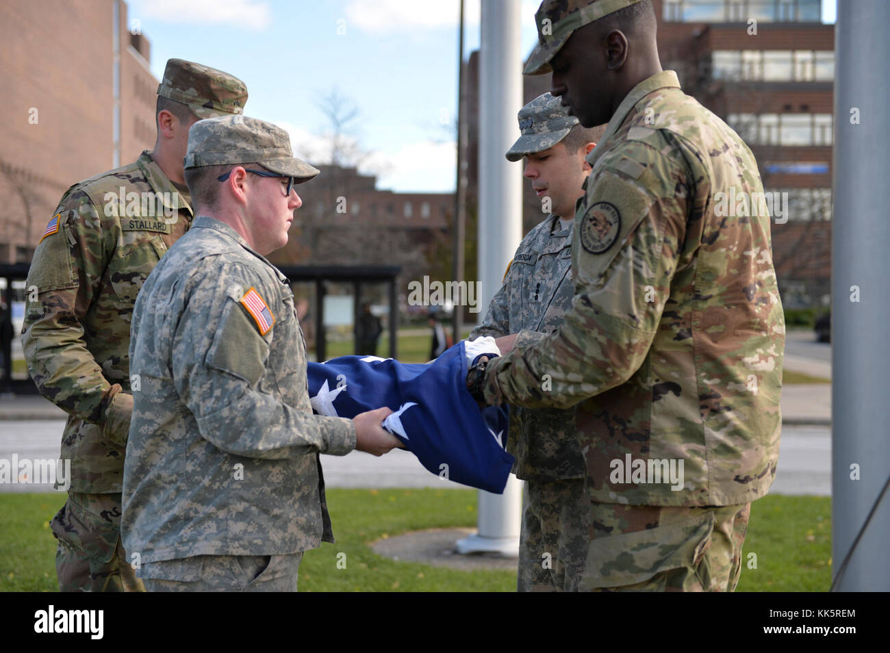 Members of University of Buffalo's Police Color Guard and cadets of the ...