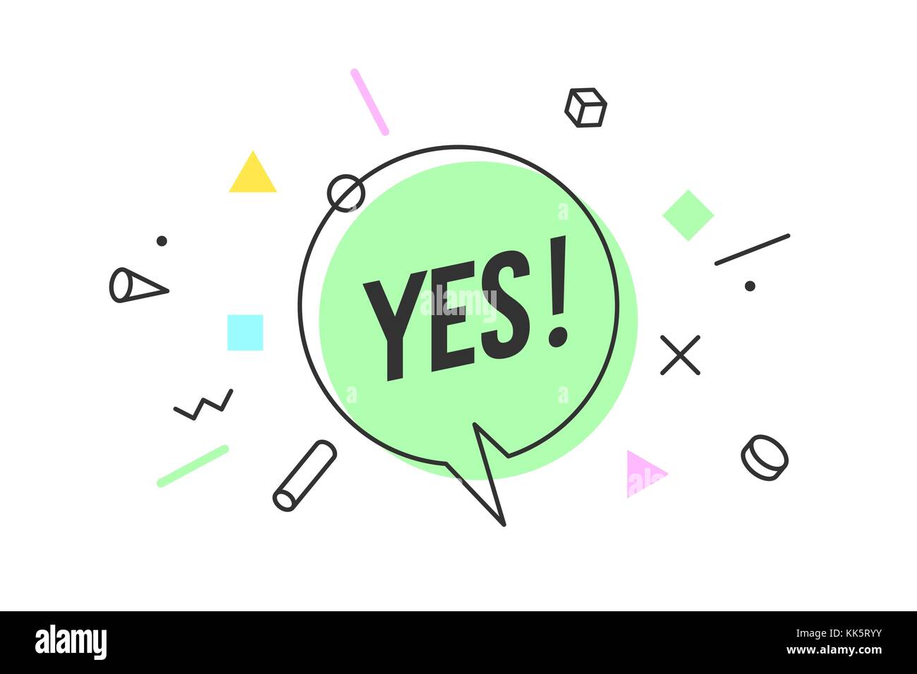 Banner Yes. Speech bubble, poster Stock Vector Image & Art - Alamy