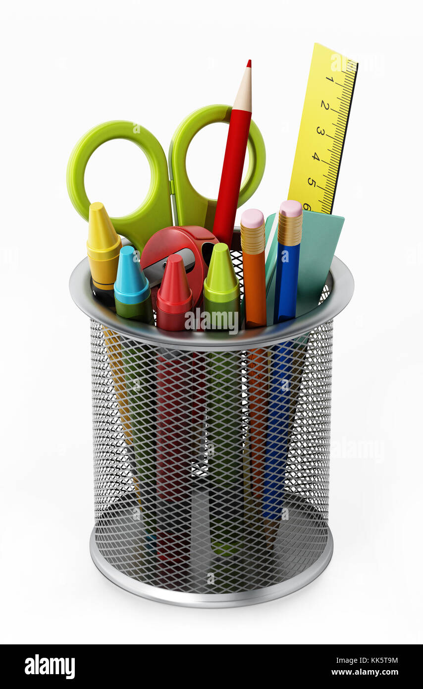 Desk art supplies Cut Out Stock Images & Pictures - Alamy