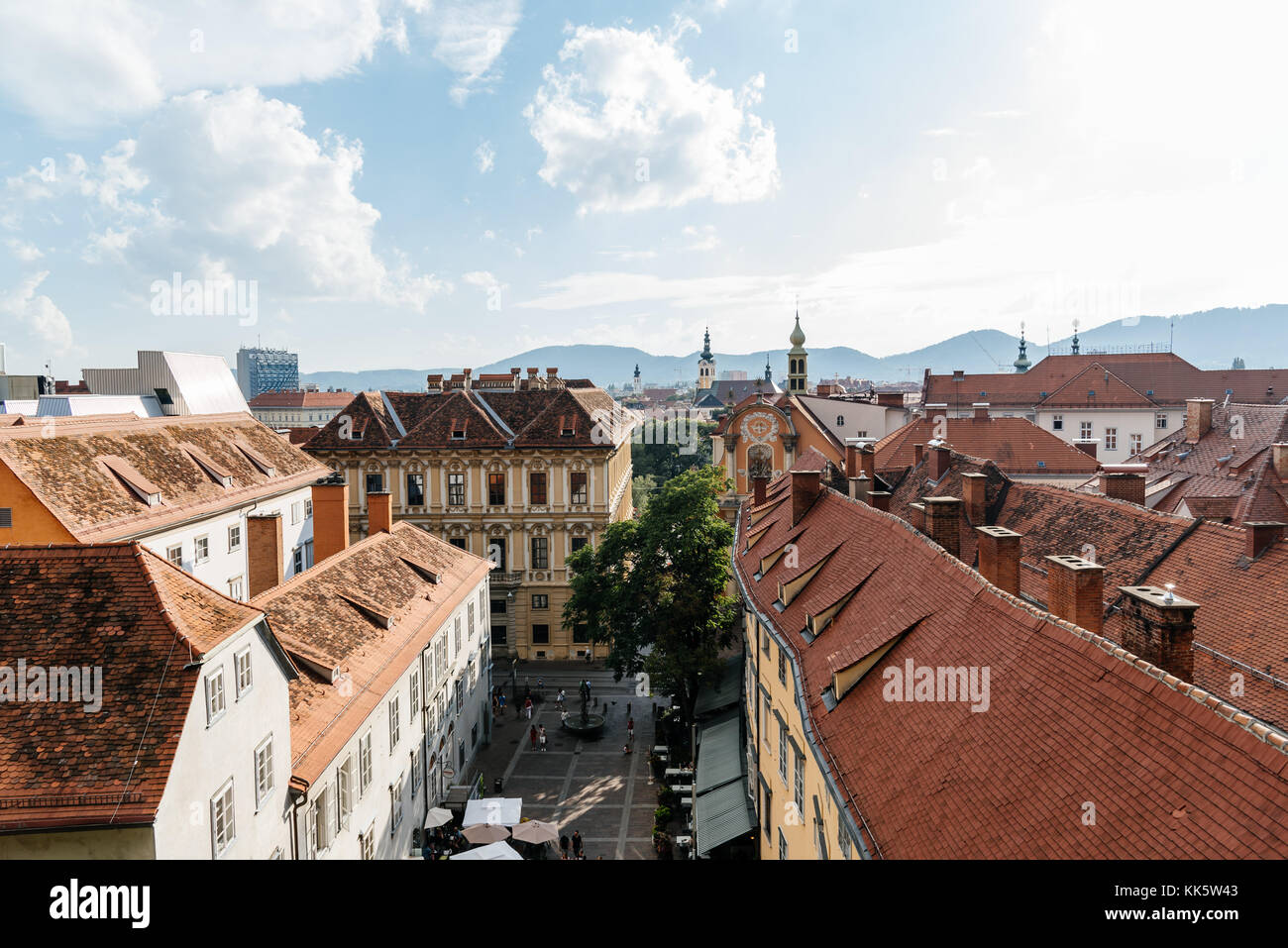 Schlossberg graz aerial hi-res stock photography and images - Alamy