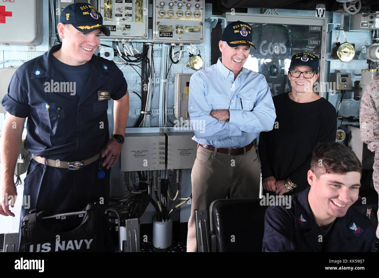 ARABIAN GULF (Nov. 23, 2017) From left, Cmdr. Jeffrey Tamulevich ...
