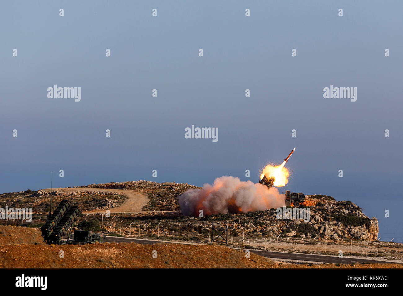 German soldiers assigned to Surface Air and Missile Defense Wing 1 fire ...