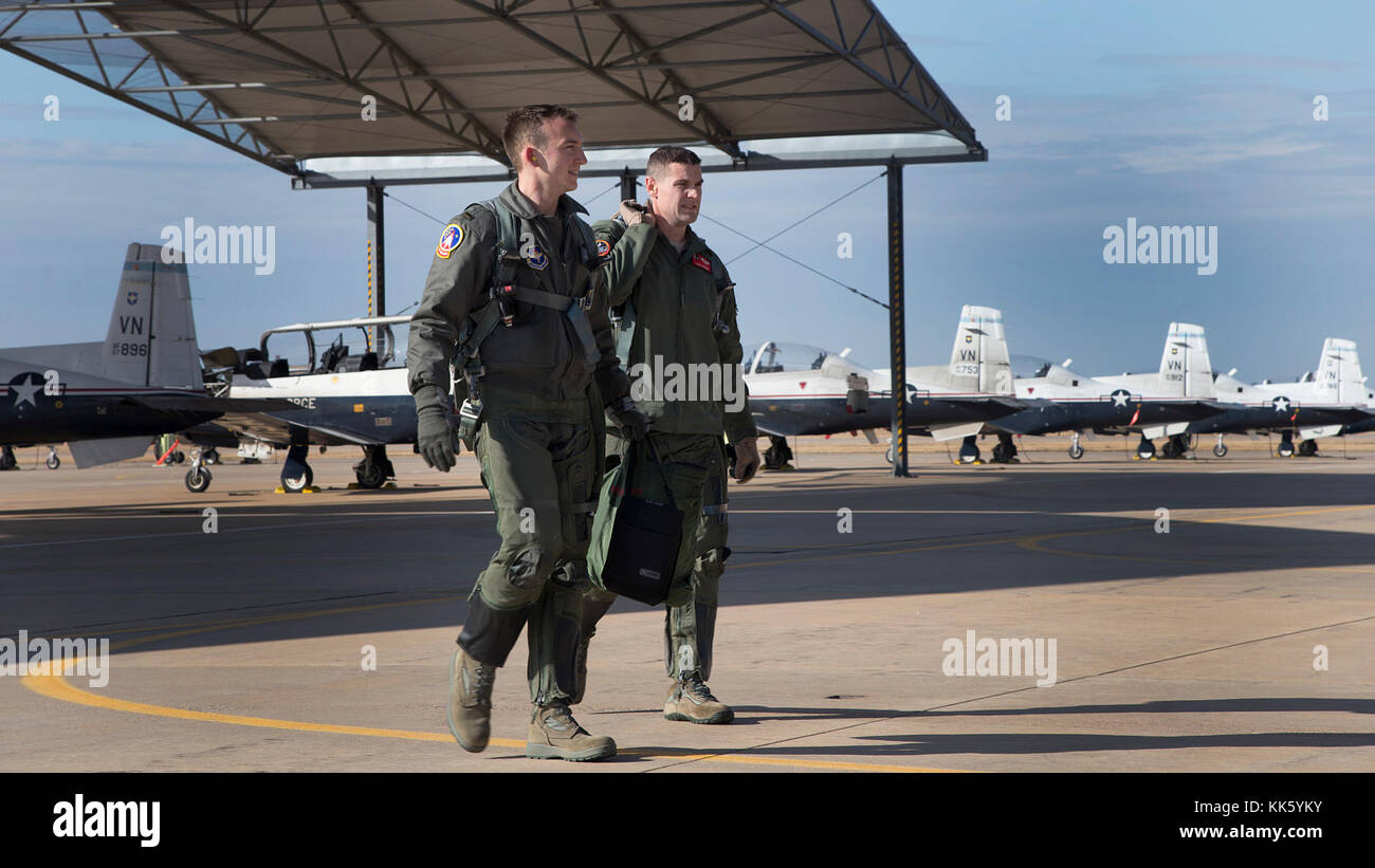 2nd Lt. Brandon Murphy (left), a student pilot assigned to the 71st ...