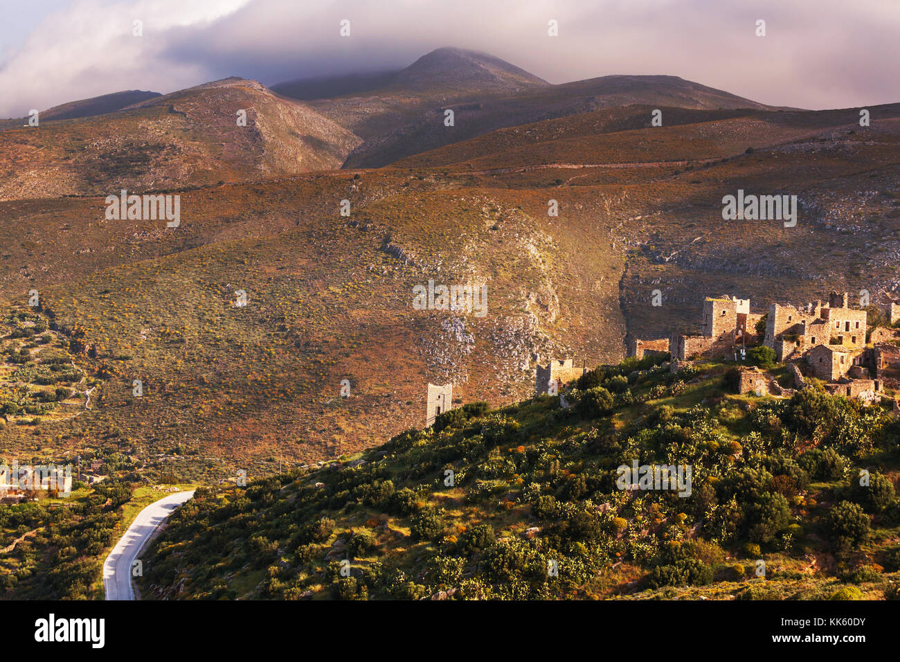 Old traditional village of Vathia at Mani, Greece Stock Photo - Alamy
