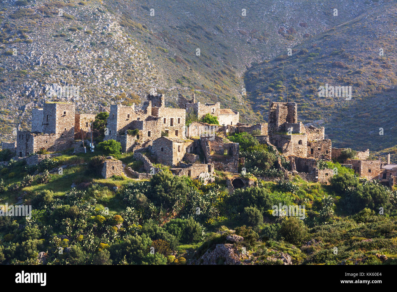 Old traditional village of Vathia at Mani, Greece Stock Photo - Alamy
