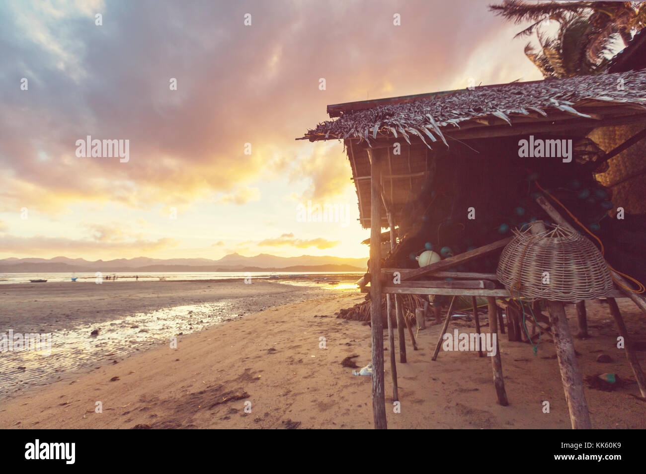 Traditional fishing village in Palawan island, Philippines Stock Photo ...