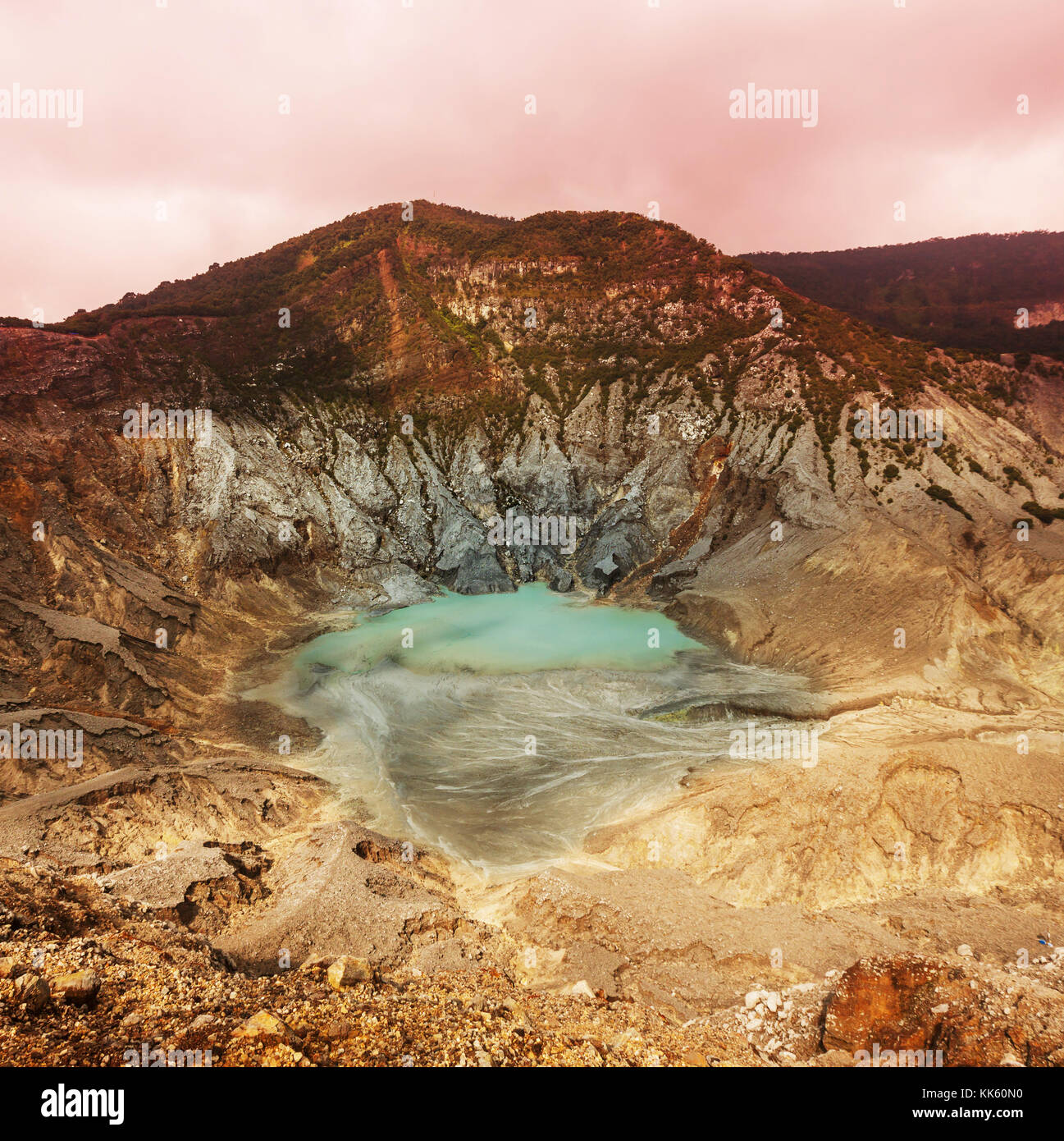 Crater lake of Tangkuban Perahu, Bandung, West Java, Indonesia Stock ...