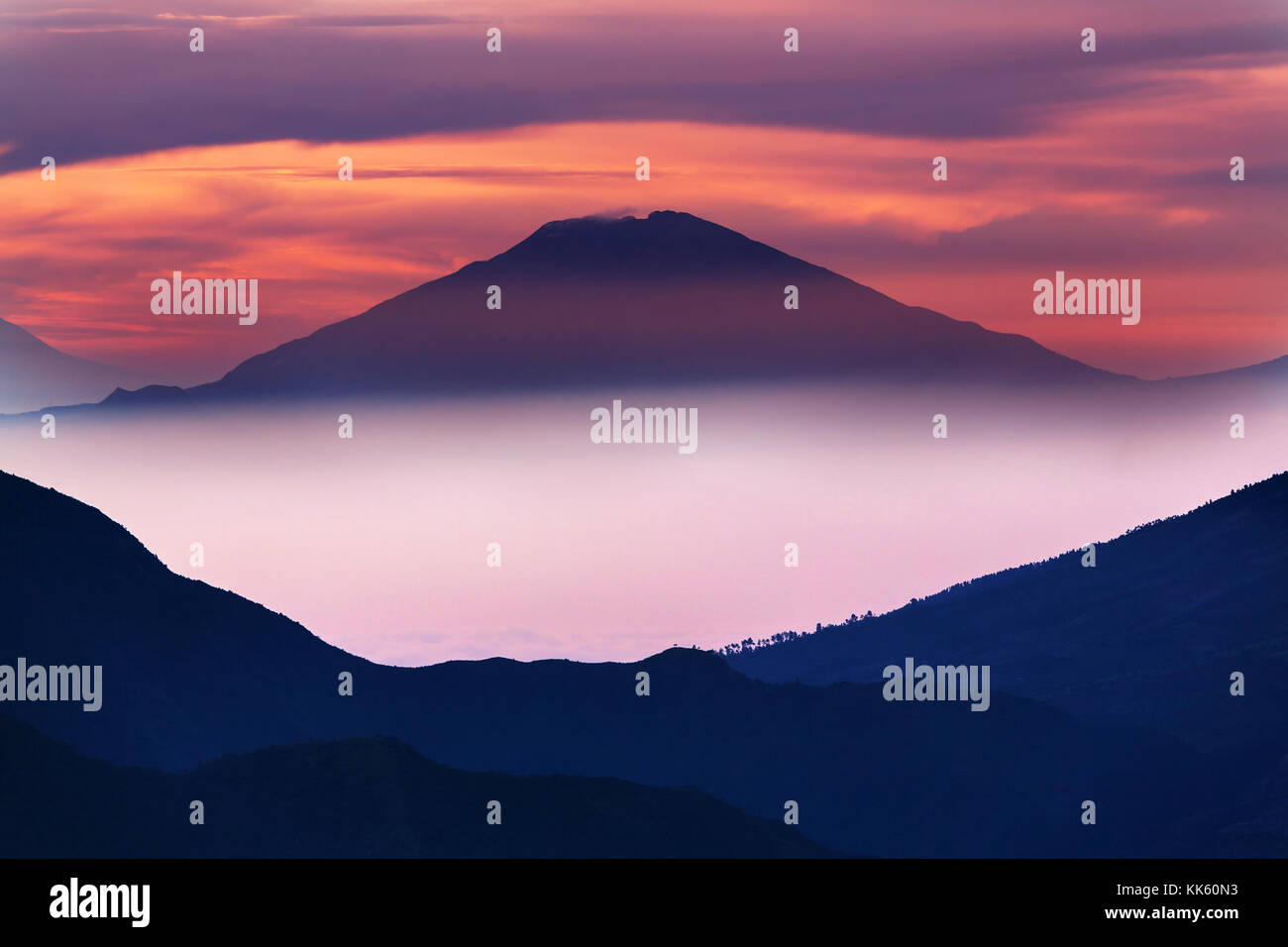 Inspiring volcanic landscape scene at sunrise in Java, Indonesia Stock ...