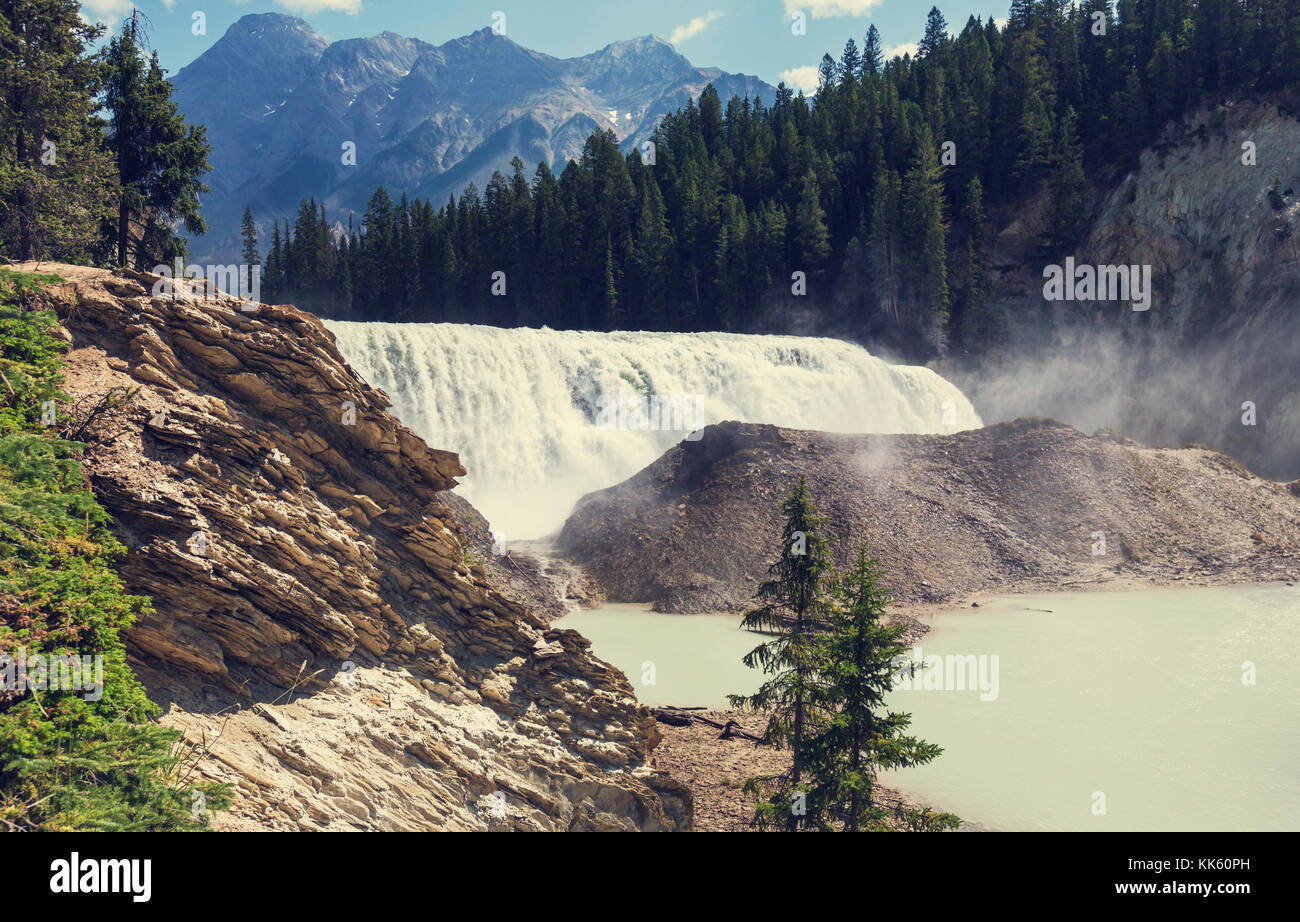 Wapta Falls in Yoho National Park in British Columbia, Canada Stock ...