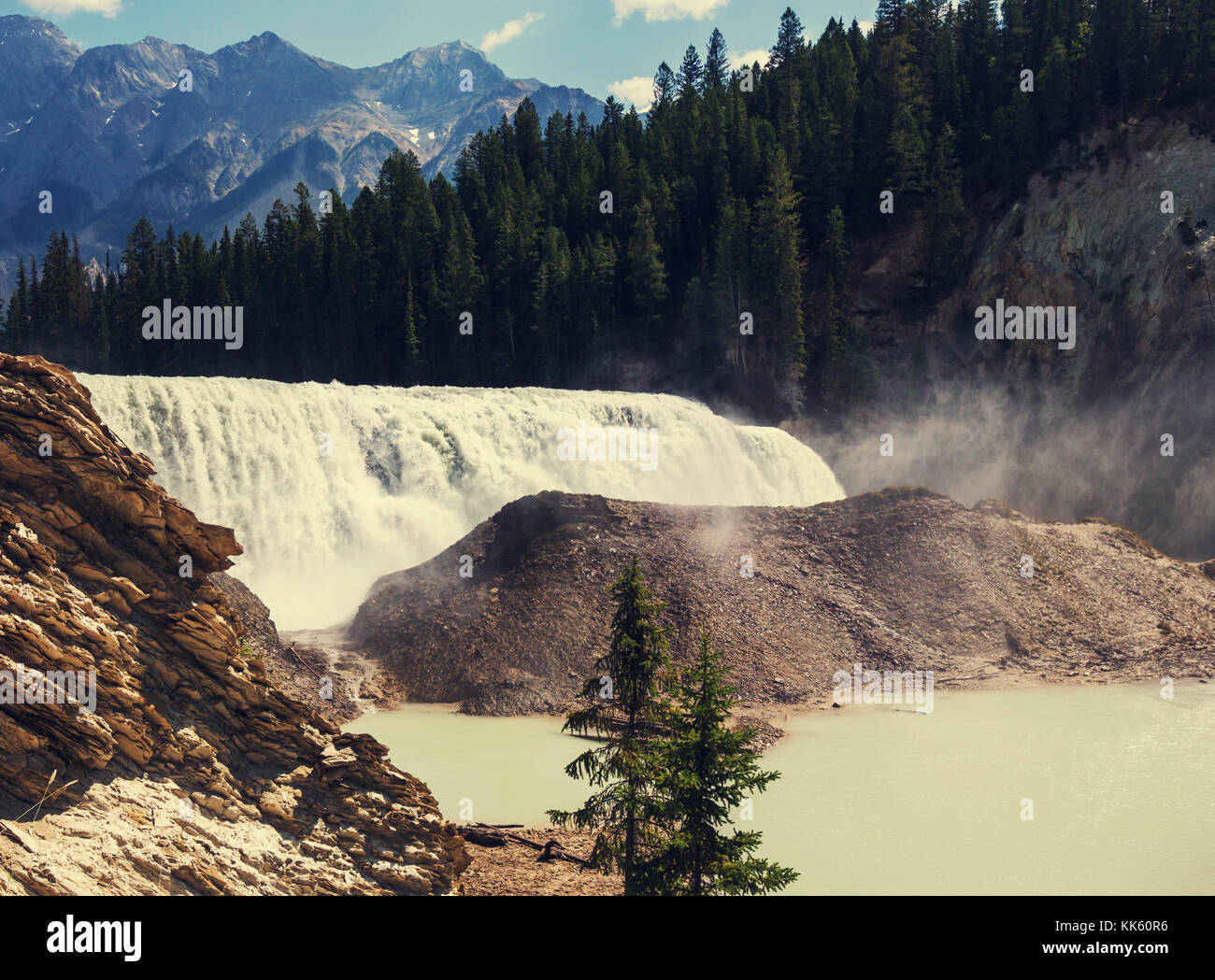 Wapta Falls in Yoho National Park in British Columbia, Canada Stock ...