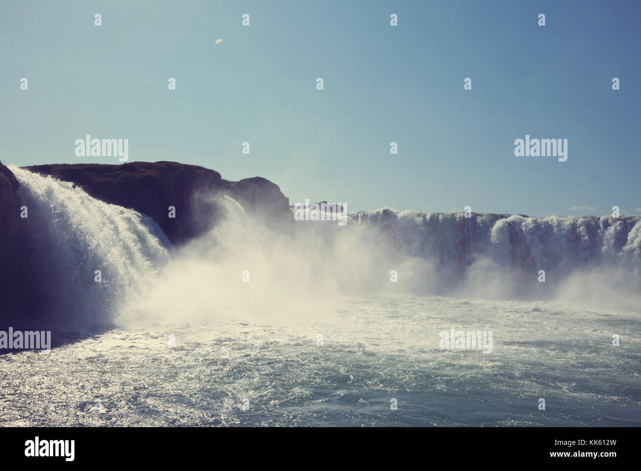 Icelandic dramatic landscapes with waterfall Stock Photo - Alamy
