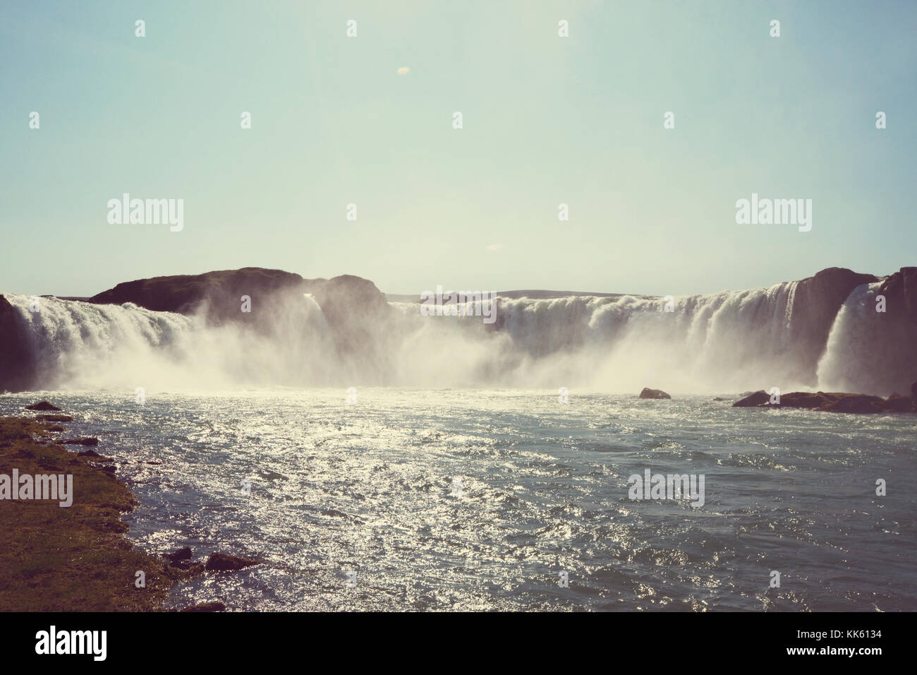 Icelandic dramatic landscapes with waterfall Stock Photo - Alamy