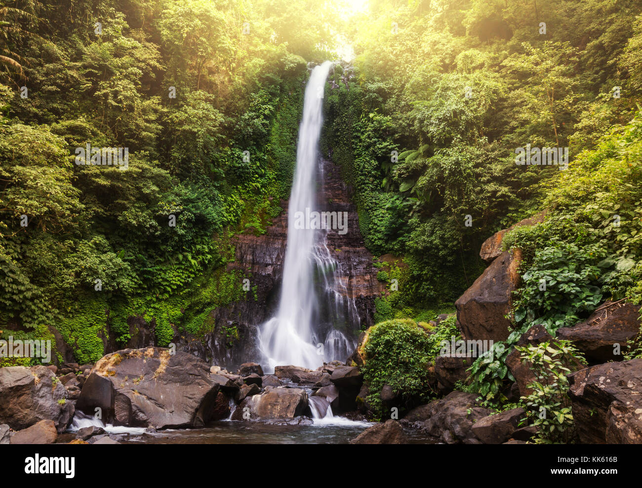 Waterfall in Indonesian jungle Stock Photo - Alamy