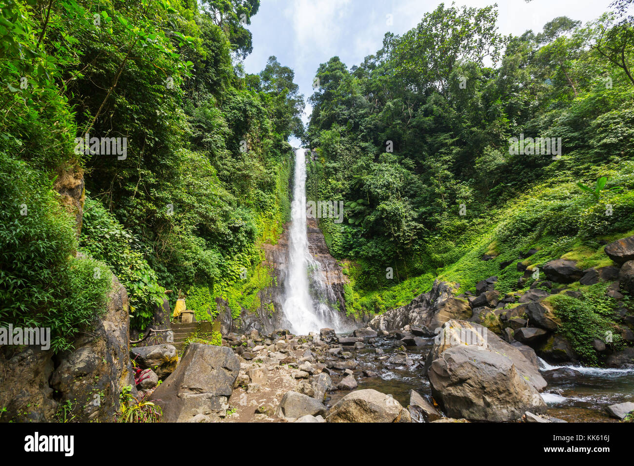 Waterfall in Indonesian jungle Stock Photo - Alamy