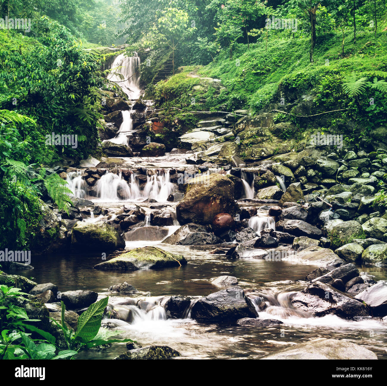 Waterfall in Indonesian jungle Stock Photo - Alamy
