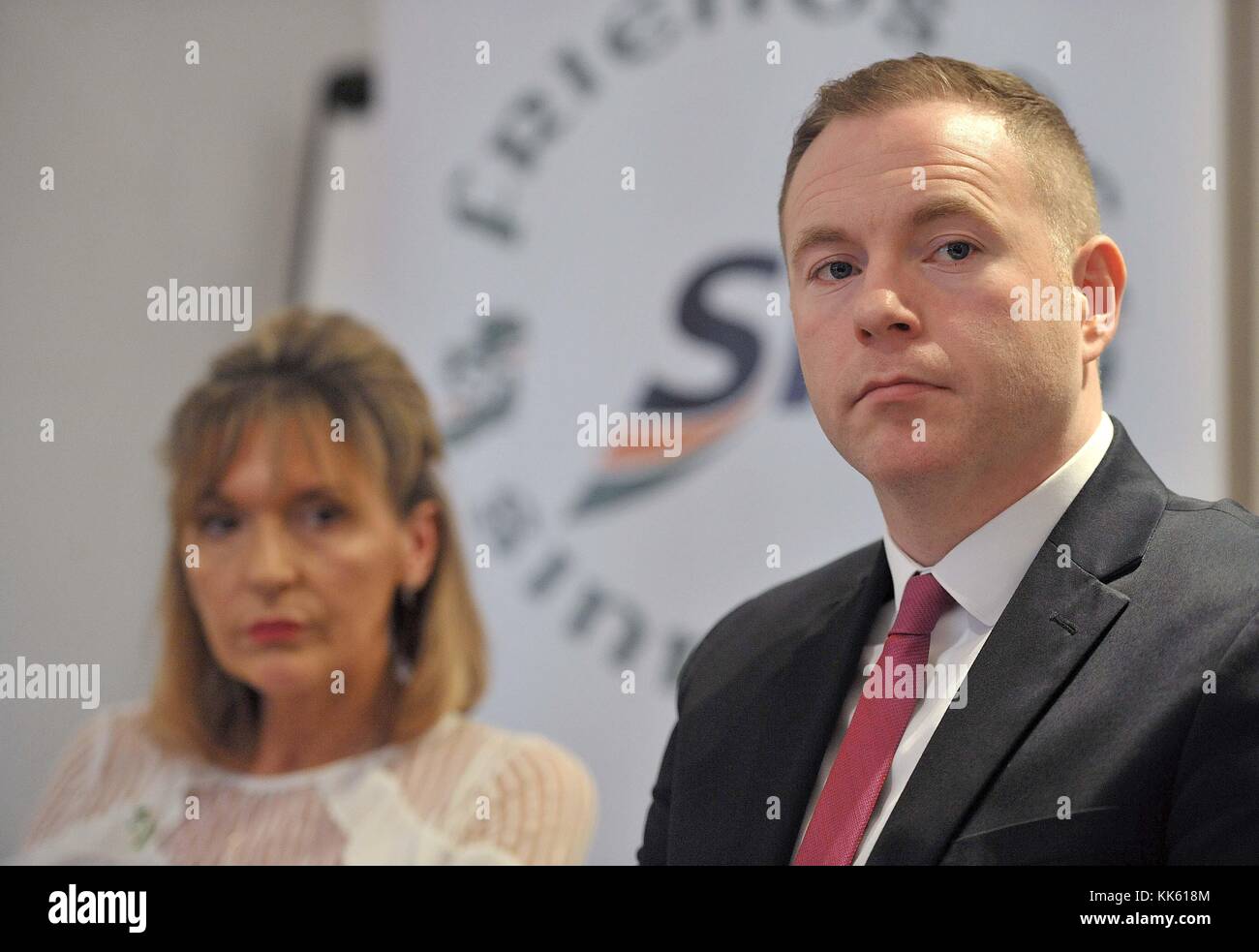 Martina Anderson MEP and Chris Hazzard MP at the launch of Sinn Fein ...